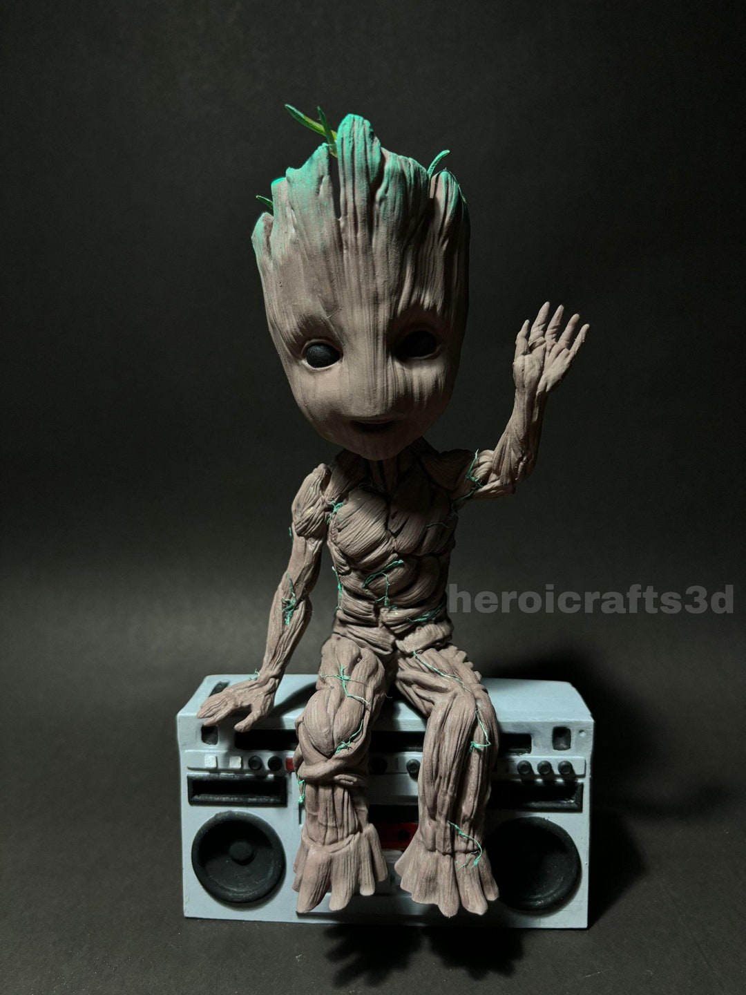 Baby Groot , Baby Groot Figure Sitting on Radio , Guardians of the ...