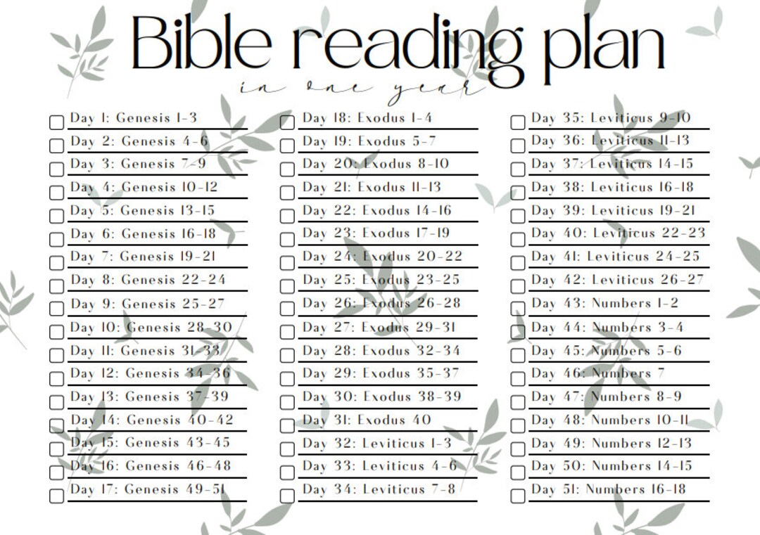 Bible Reading Plan - Etsy