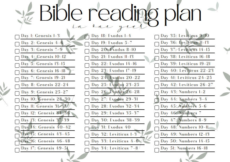 Bible Reading Plan - Etsy