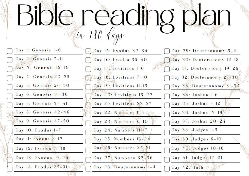 Bible Reading Plan - Etsy