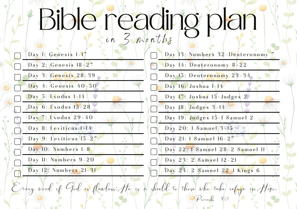 Bible Reading Plan - Etsy