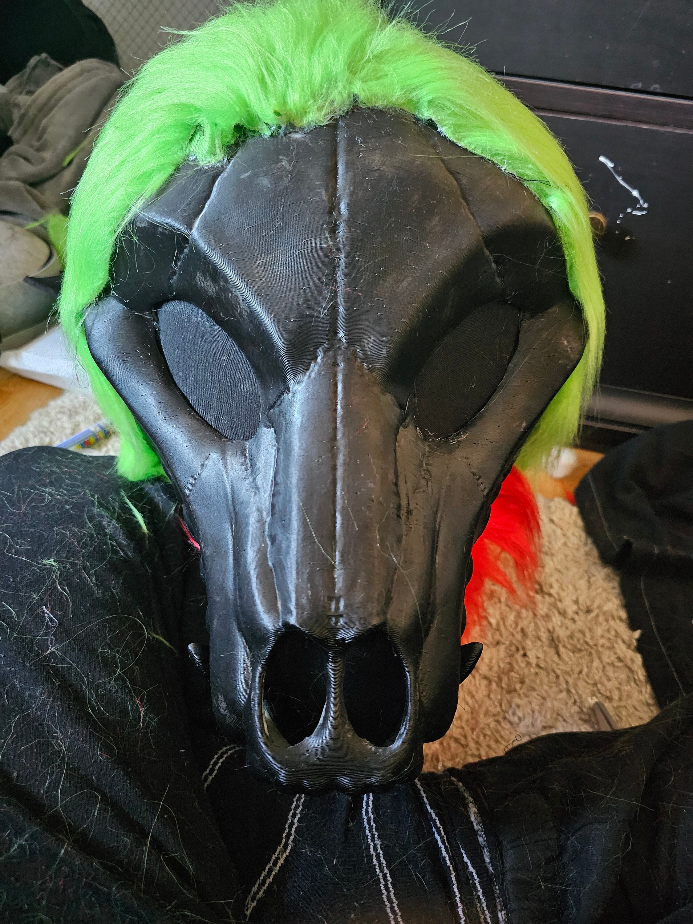 Green Red Black Skull Dog Mask - Etsy