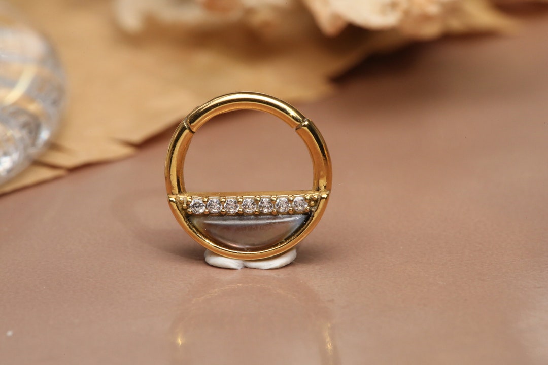 Septum Clicker Ring Nose Ring 16G Surgical Steel Daith Earrings Conch ...