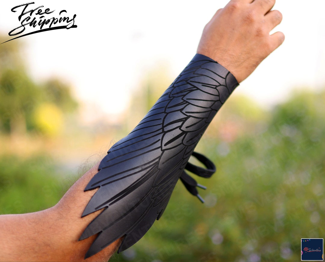 Medieval Samurai Knight Armor, Ren Faire Raven Wings Leather Armor ...