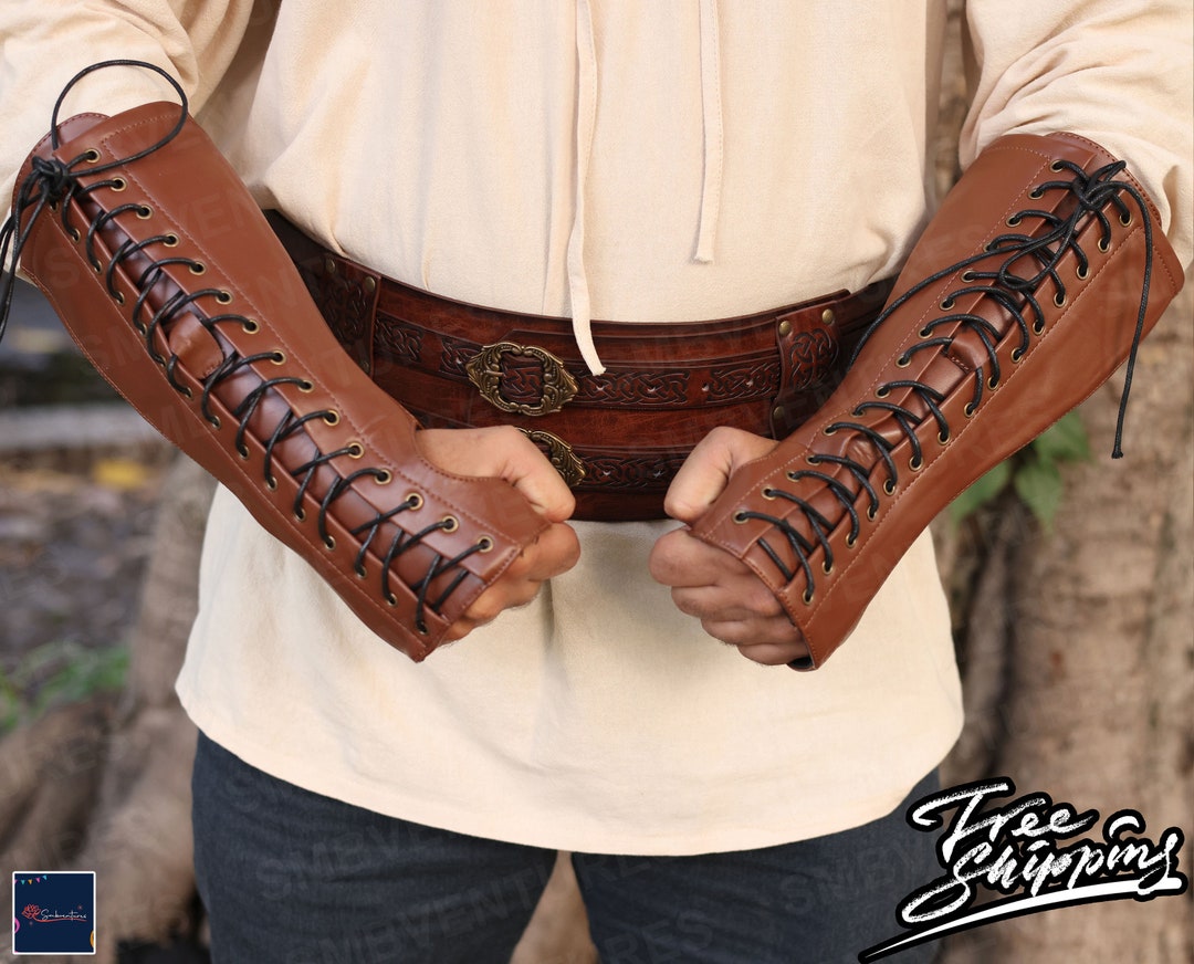Medieval Samurai Cosplay Armor, Viking Knight Larp Arm Warmers ...