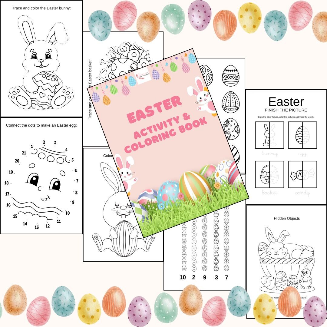 Printable Easter Activity Book | Kids Coloring Pages & Holiday Games ...
