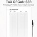 Printable Tax Deduction Organiser, Tax Worksheet, Tax Payment Planner ...