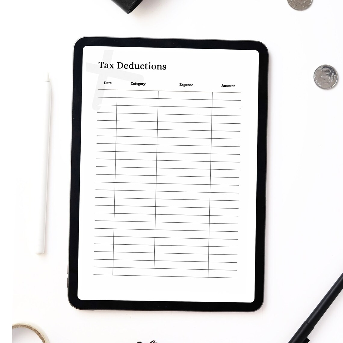 Printable Tax Deduction Organiser, Tax Worksheet, Tax Payment Planner ...
