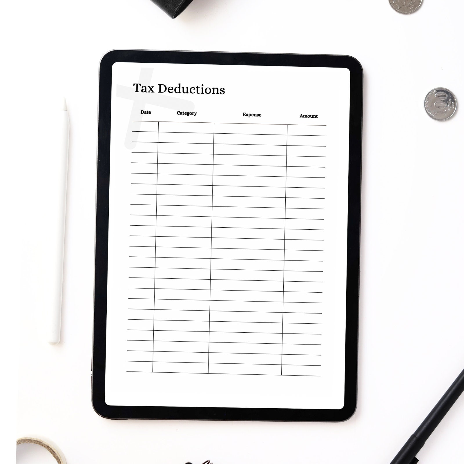 Printable Tax Deduction Organiser, Tax Worksheet, Tax Payment Planner ...
