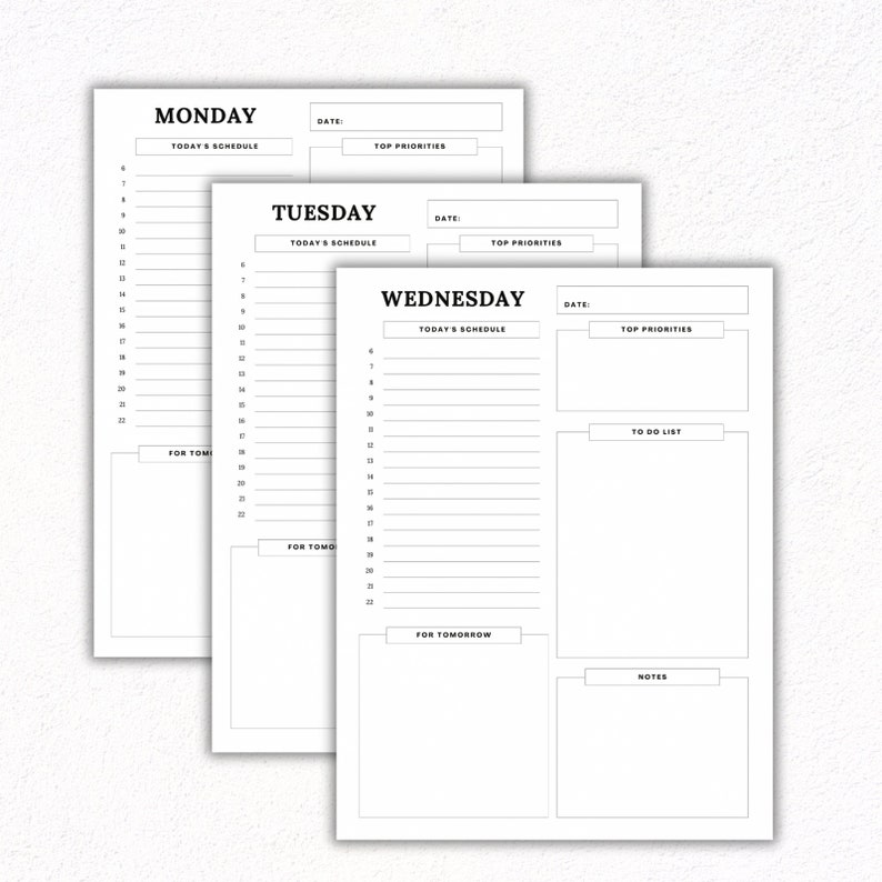 Digital Weekly Planner, Printable PDF for Productivity, Instant ...