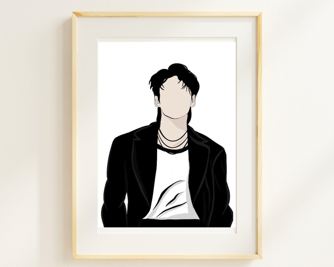 BTS Jungkook Minimalistic Printable Cartoon Art | Golden Album ...