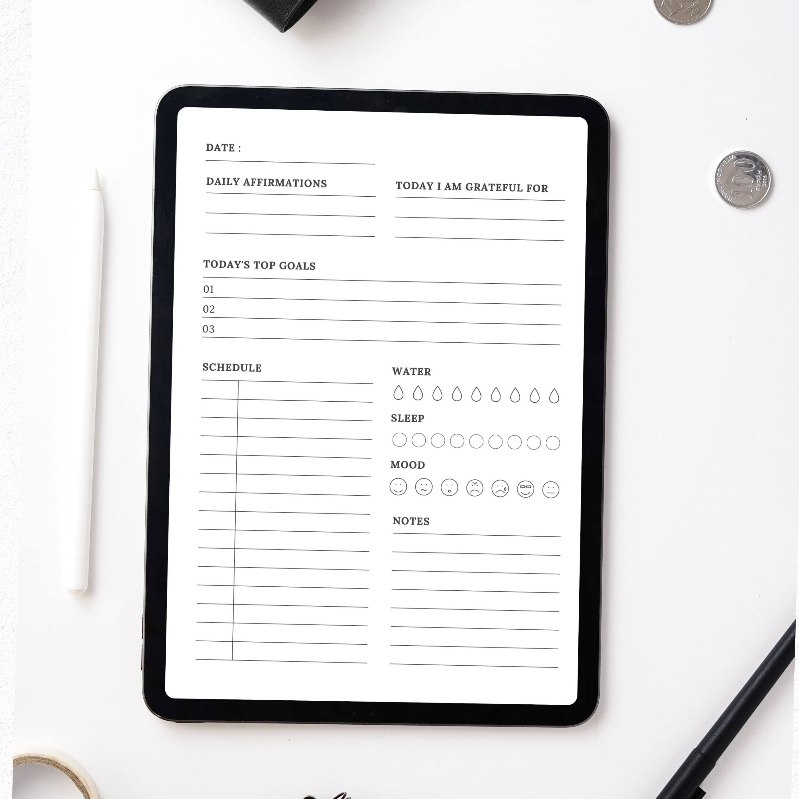 Fillable and Printable Daily Planner, Hourly to Do List, Productivity ...