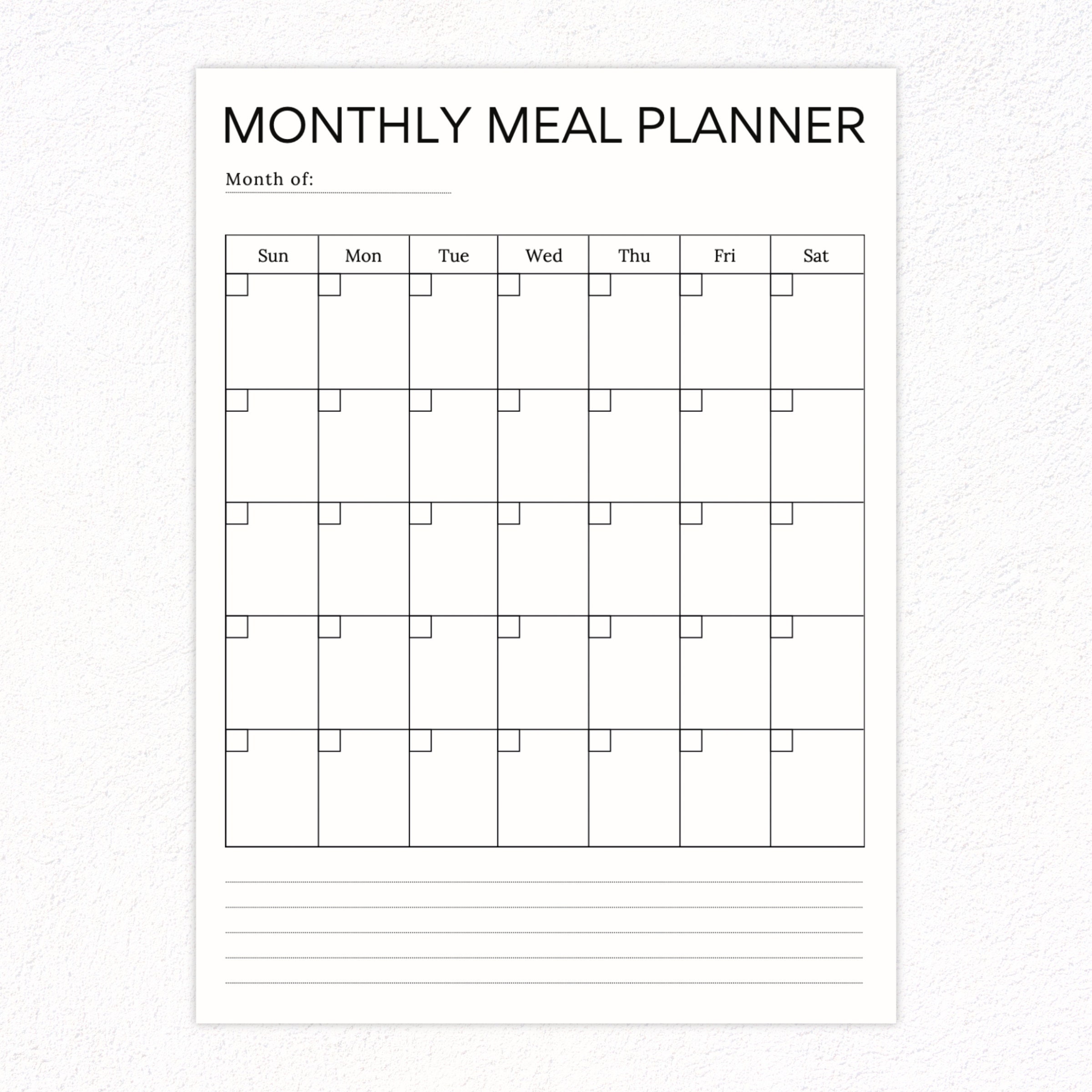 Printable Monthly Meal Planner, 30day Menu Planner, Food Planner ...