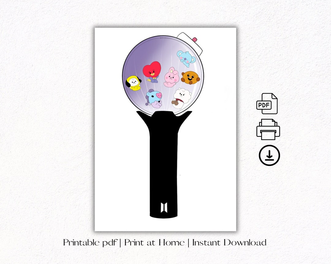 BTS Army Bomb Drawing | Printable Army Bomb Cartoon Drawing | Including ...
