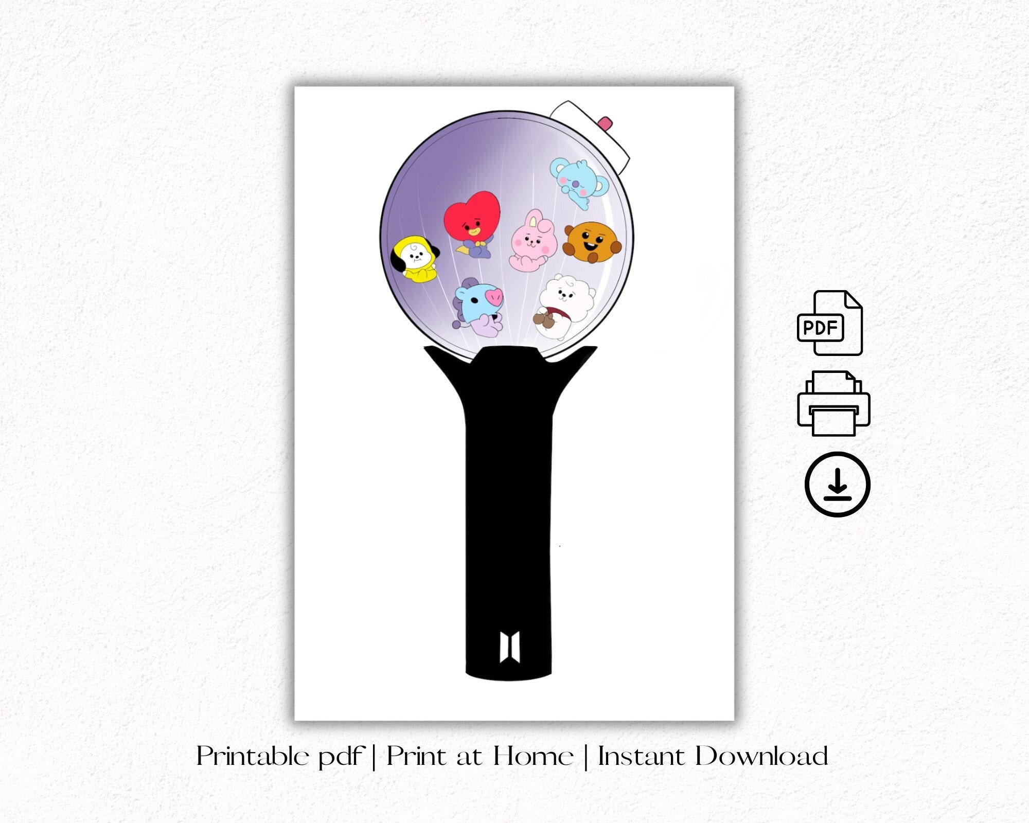 BTS Army Bomb Drawing | Printable Army Bomb Cartoon Drawing | Including ...