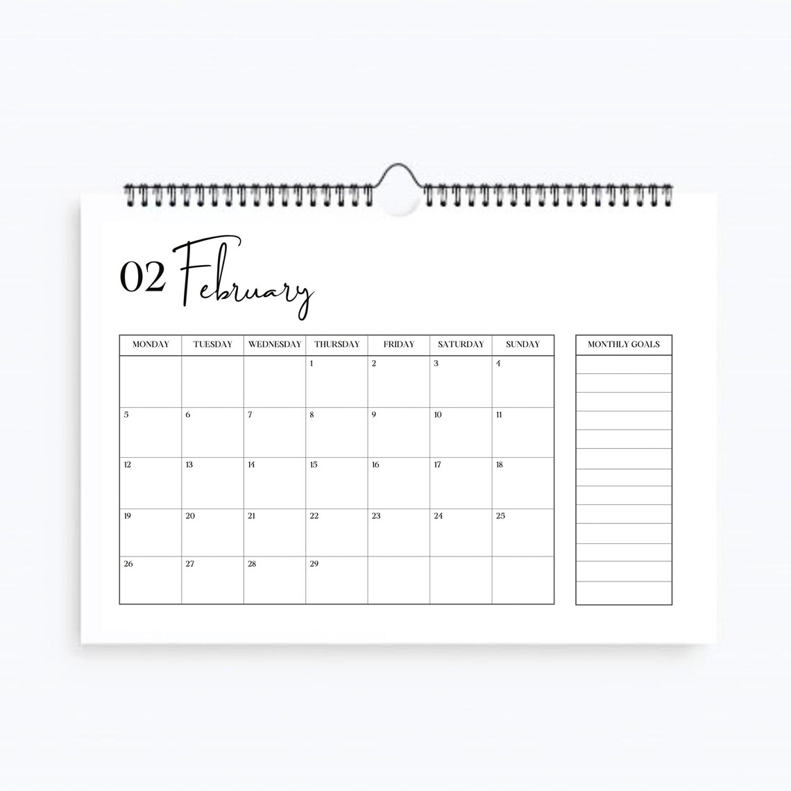 Printable 2024 Monthly Calendar, Digital Download, Yearly Planner ...