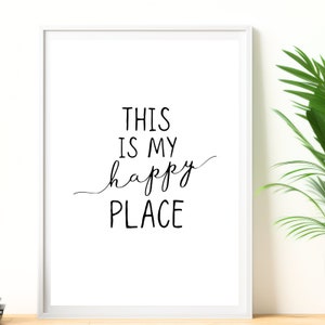 This is My Happy Place, Printable Wall Art Quote, Entrance Wall Decor ...