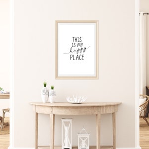 This is My Happy Place, Printable Wall Art Quote, Entrance Wall Decor ...