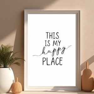 This is My Happy Place, Printable Wall Art Quote, Entrance Wall Decor ...