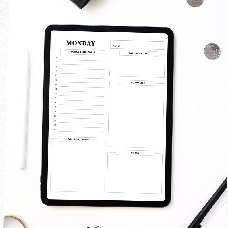 Digital Weekly Planner, Printable PDF for Productivity, Instant ...