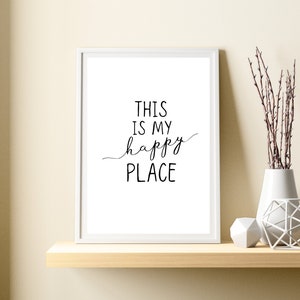 This is My Happy Place, Printable Wall Art Quote, Entrance Wall Decor ...