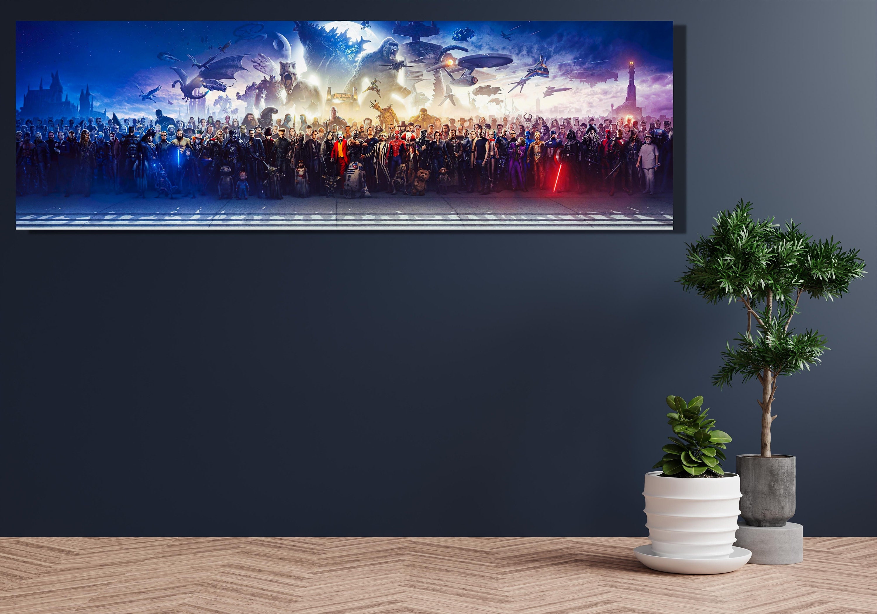 150 Movie Characters Canvas, Blockbuster Fine Art Panorama Print ...