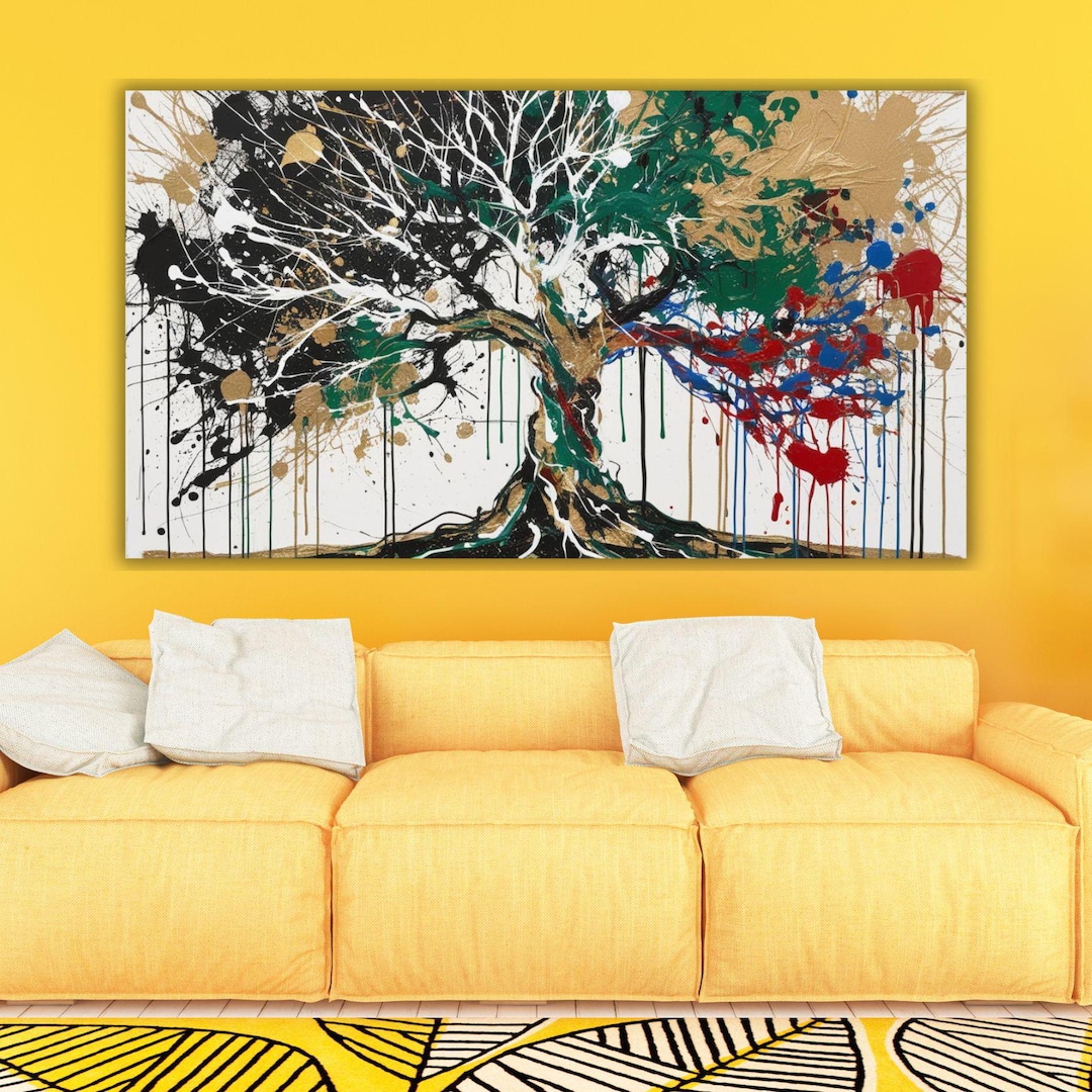 Tree of Life by Jackson Pollock Ready to Hang Canvas, Abstract Canvas ...