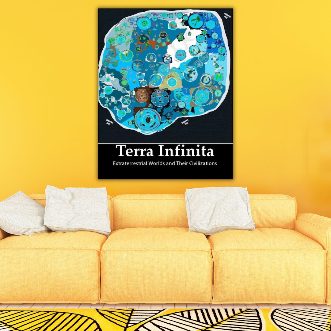 Terra Infinita Flat Earth Map Canvas High Resolution Wall Art Extra ...