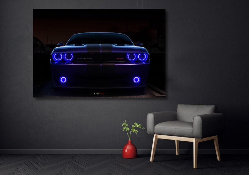 Dodge Challenger SRT Hellcat Print, Challenger Poster, Supercar Wall ...