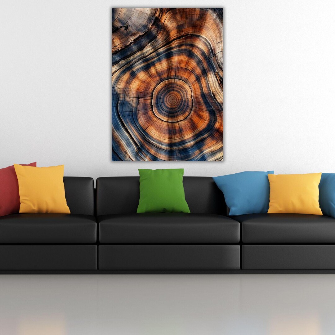 Ready to Hang Tree Rings Canvas Wall Art,elegant Natural Wall Art, Tree ...