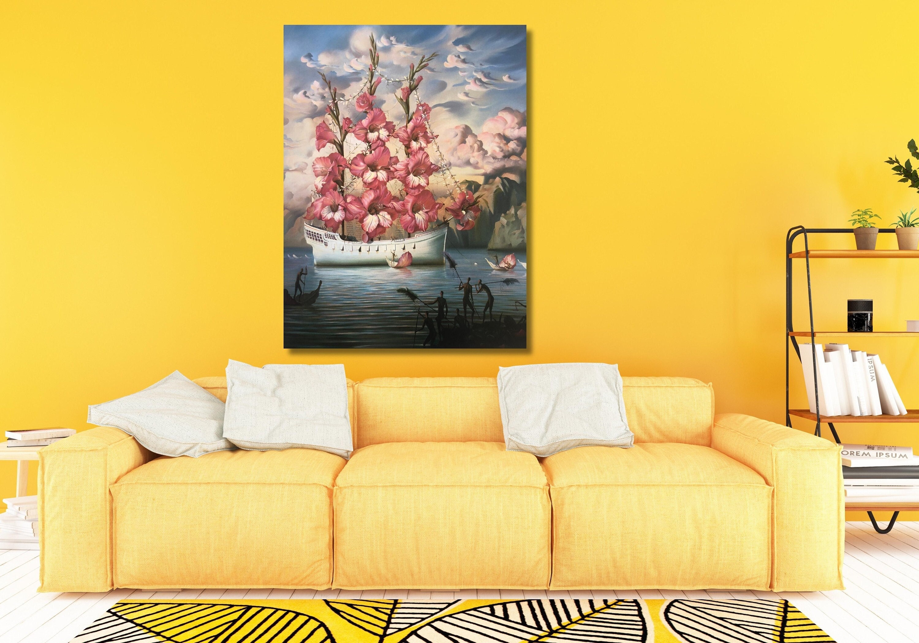 Floral Ship by Vladimir Kush Poster Canvas Wall Art, Reproduction ...