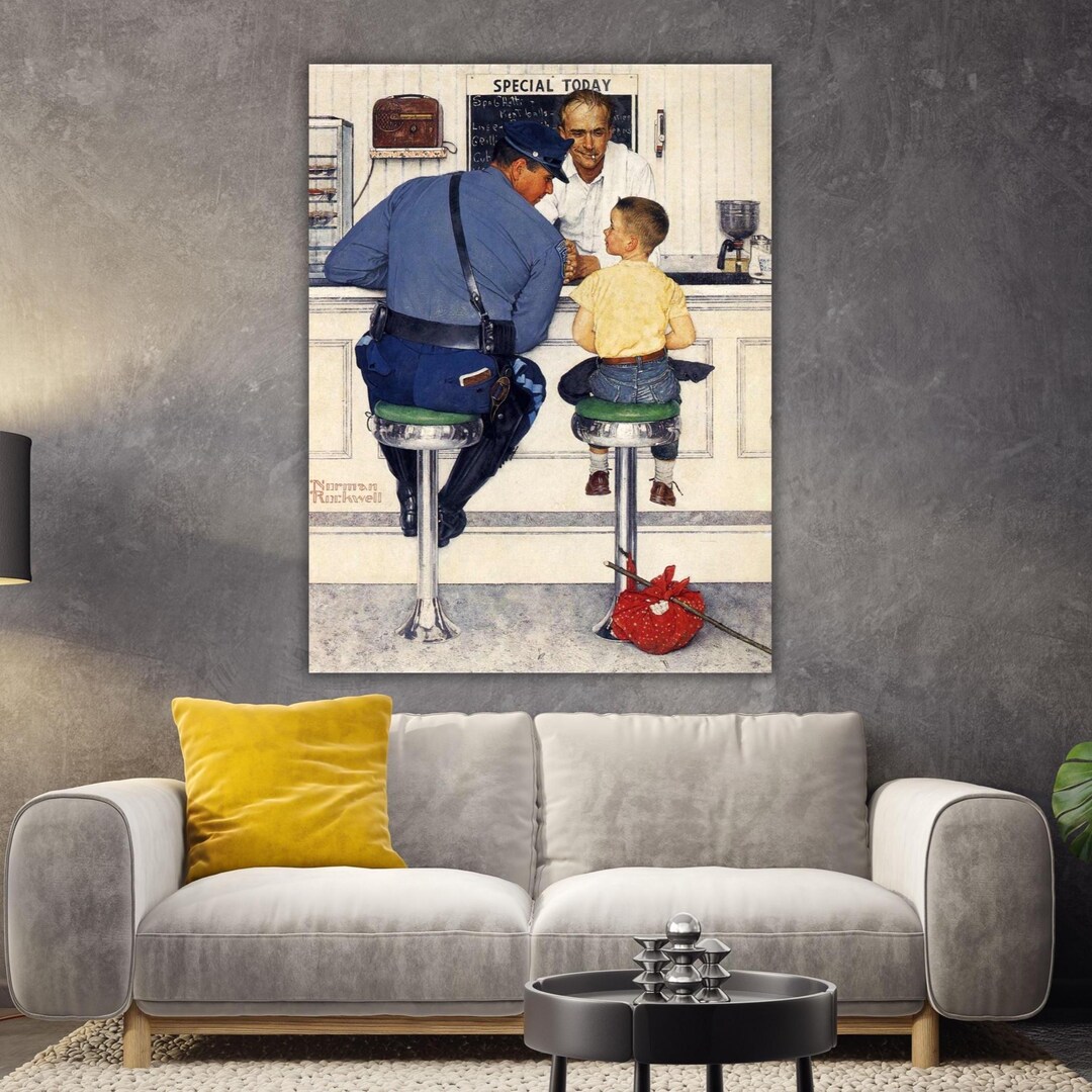 The Runaway (1958) by Norman Rockwell Art, the Runaway Canvas Wall Art ...