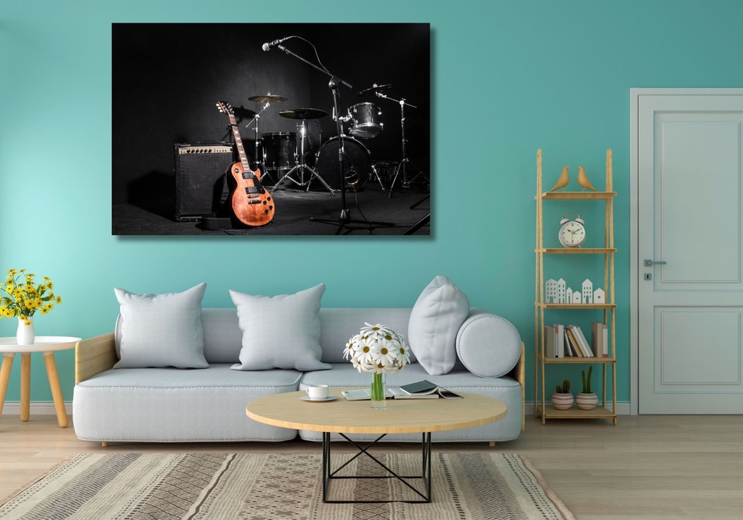 Set of Musical Instruments Wall Art Music Canvas Print Drums Wall Art ...