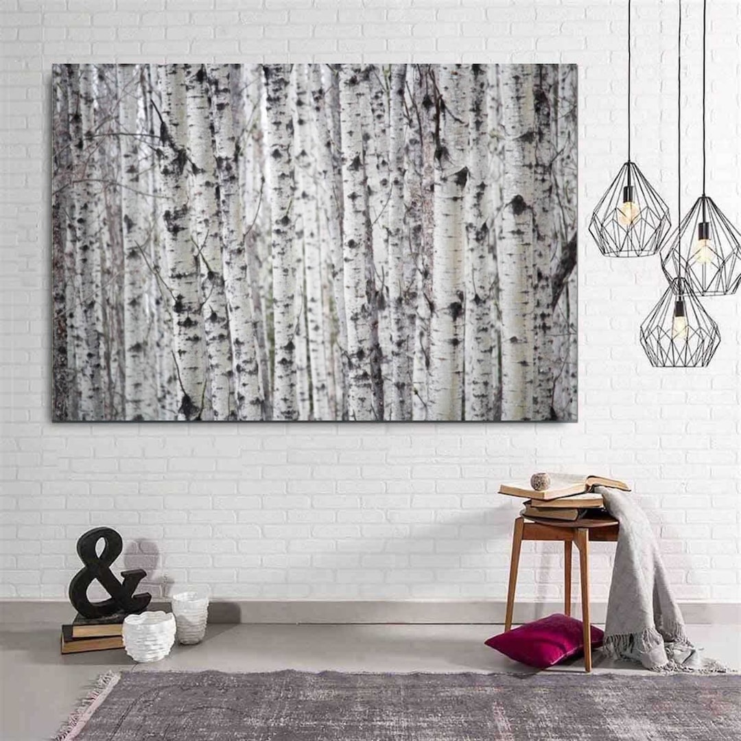 Birch Landscape Art Prints,extra Large Canvas Wall Decor,birch Forest ...