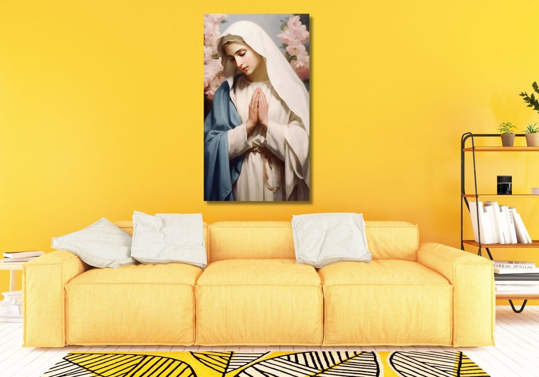 Mother of Mary Poster, Blessed Virgin Mary Painting Christian Print ...