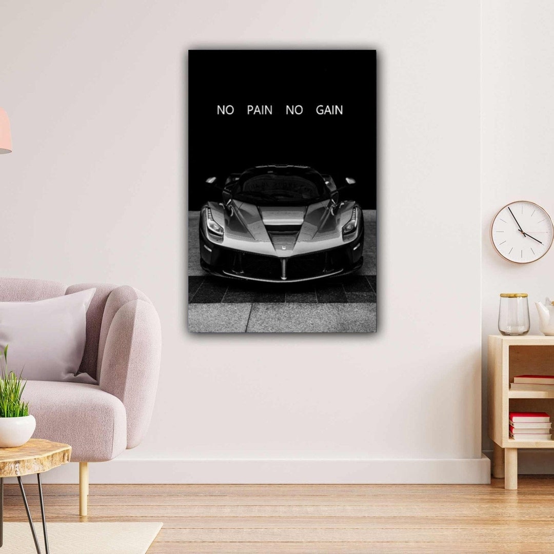 Ferrari No Pain No Gain Canvas Ferrari Poster Ferrari Wall Art Ferrari ...