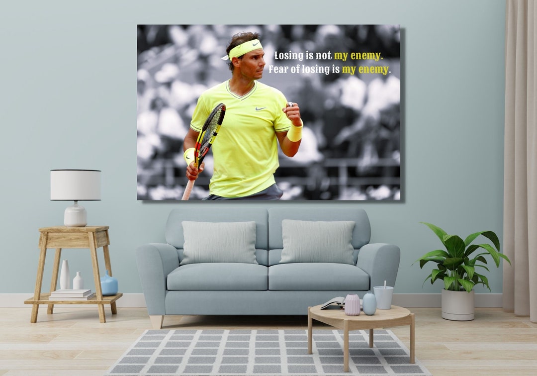 Rafael Nadal Print Poster, Motivation Art, Rafael Nadal Canvas Wall Art ...
