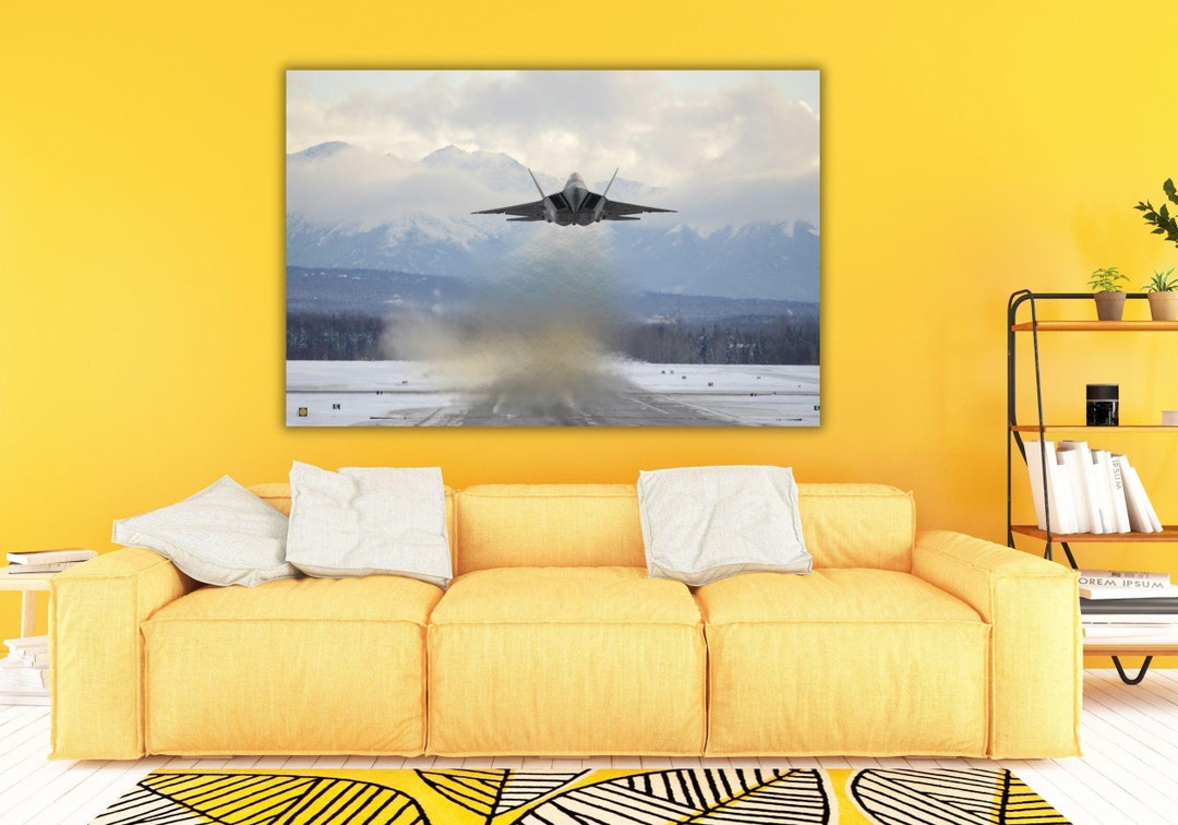 F-22 Raptor Canvas, Fighter Jets Ready to Hang Canvas Wall Art, Huge ...