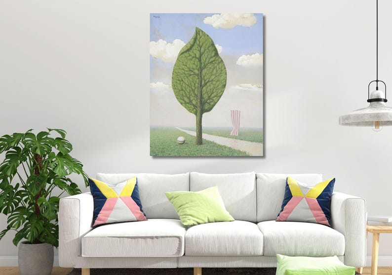 Leaf Tree by Rene Magritte Print Canvas,rené Magritte Canvas Wall Art ...