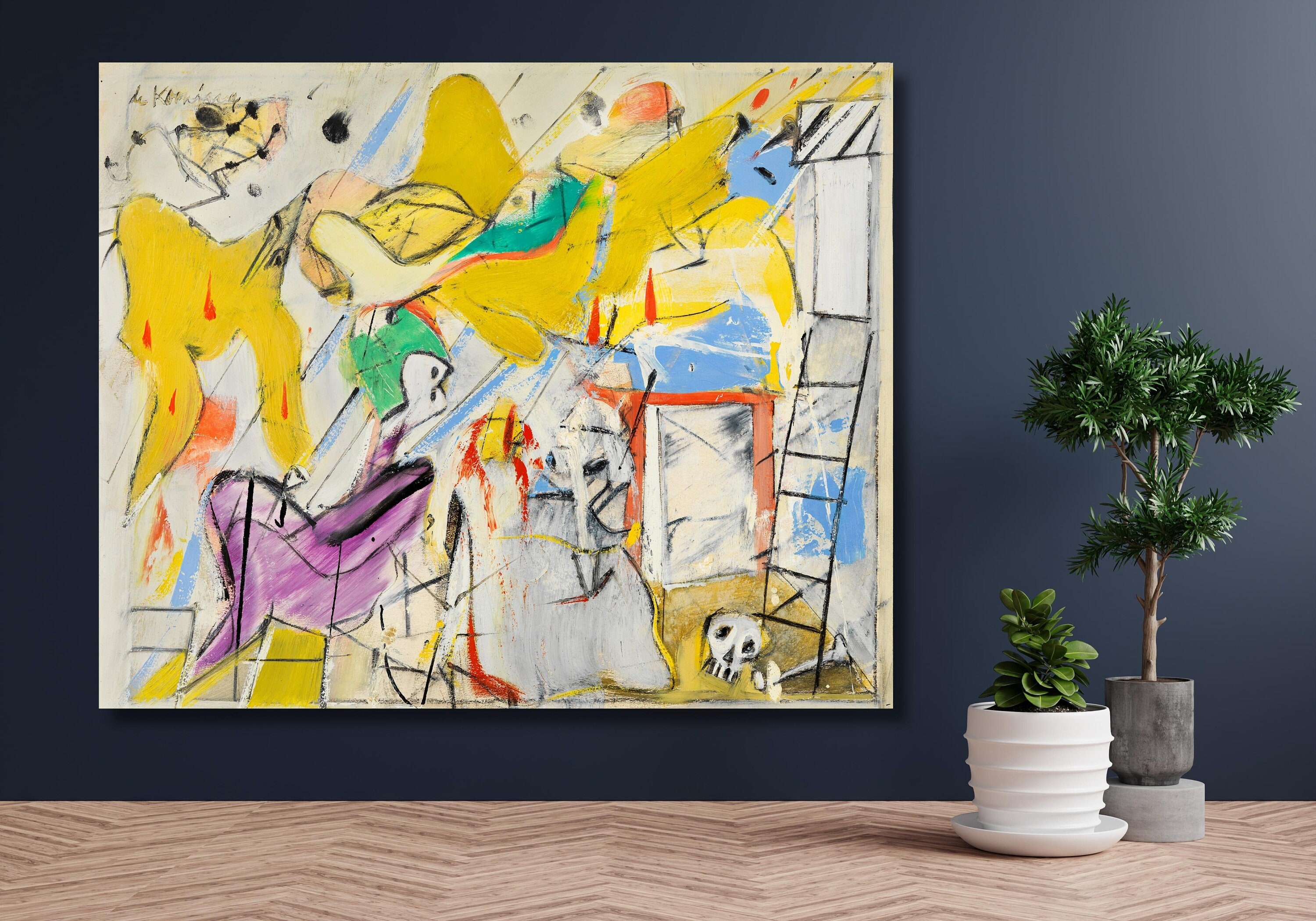 Willem De Kooning Interchange Canvas,oil on Canvas,photo to Painting ...