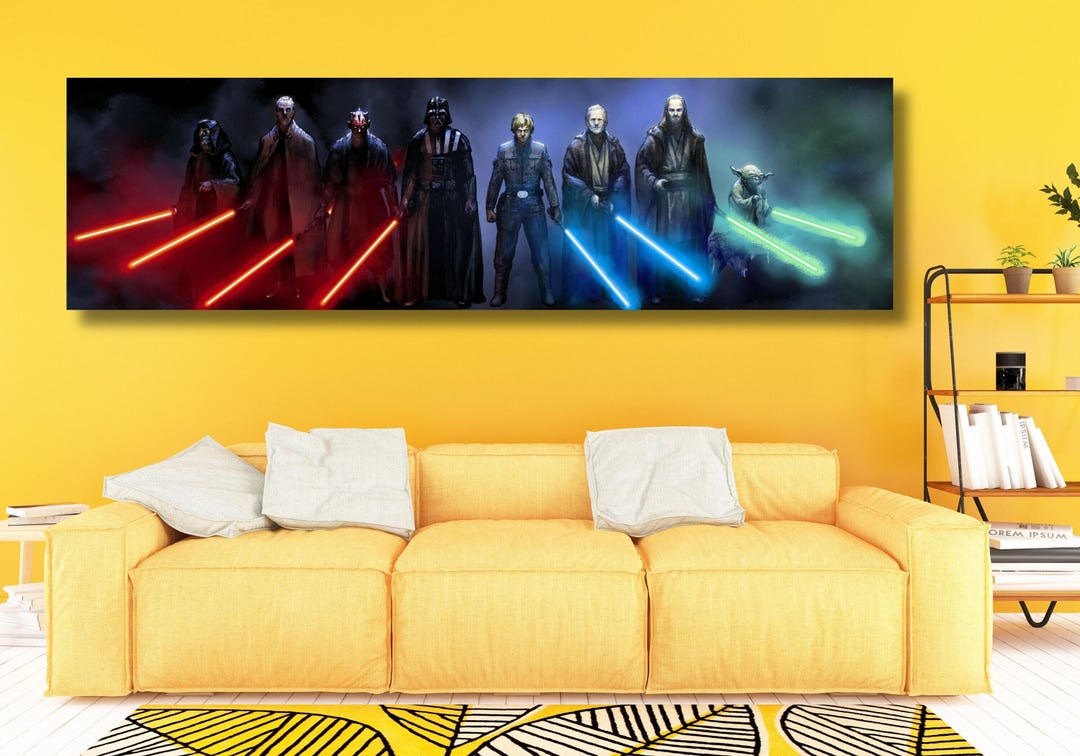Starwars Characters POSTER, Blockbuster Fine Art Panorama Print, Canvas ...