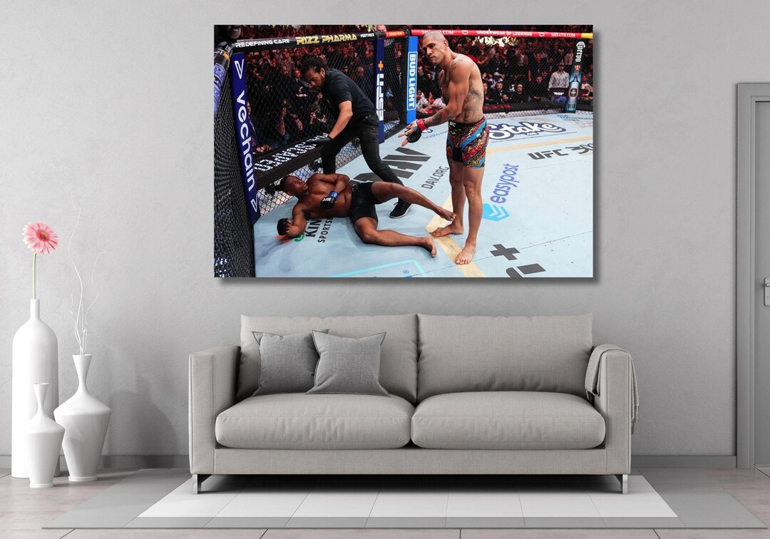 Alex Pereira After Knocking Out Jamahal Hill at UFC 300 Wall Art ...