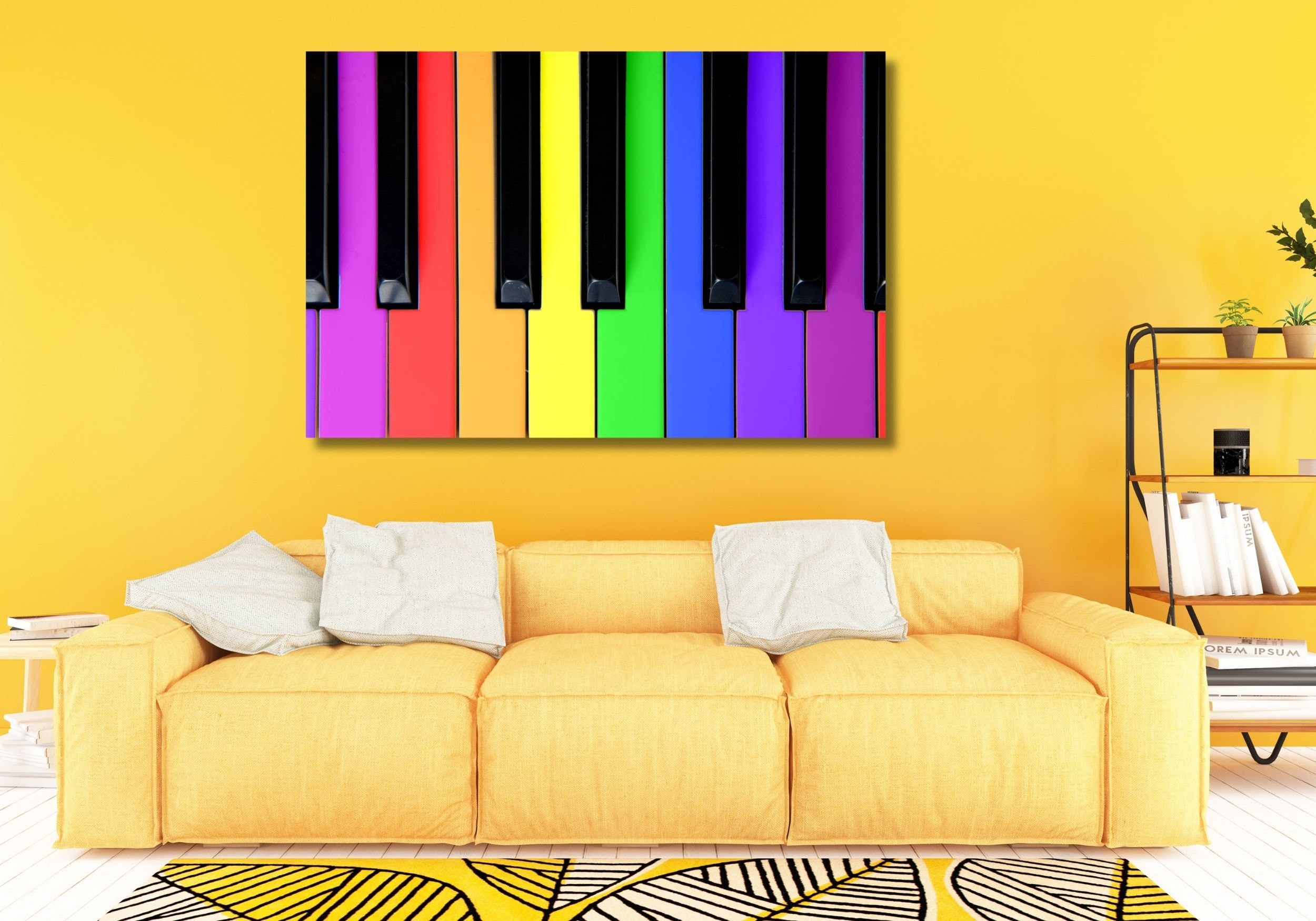 Harmony of Colors Rainbow Piano Keys Canvas Wall Art Masterpiece Wall ...