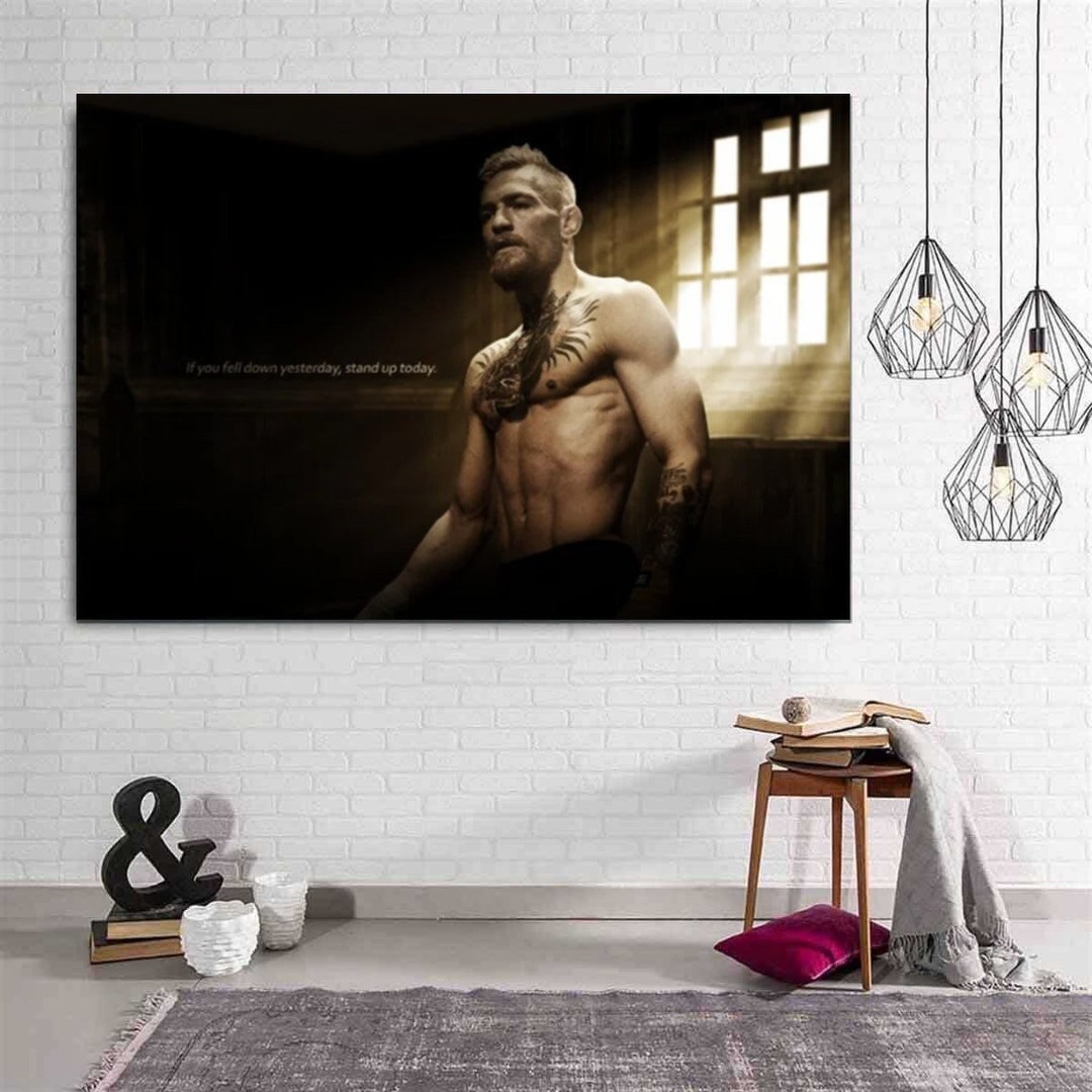 Conor Mcgregor NEVER GIVE up Canvas,ufc MMA Wall Decor, Sports Art ...