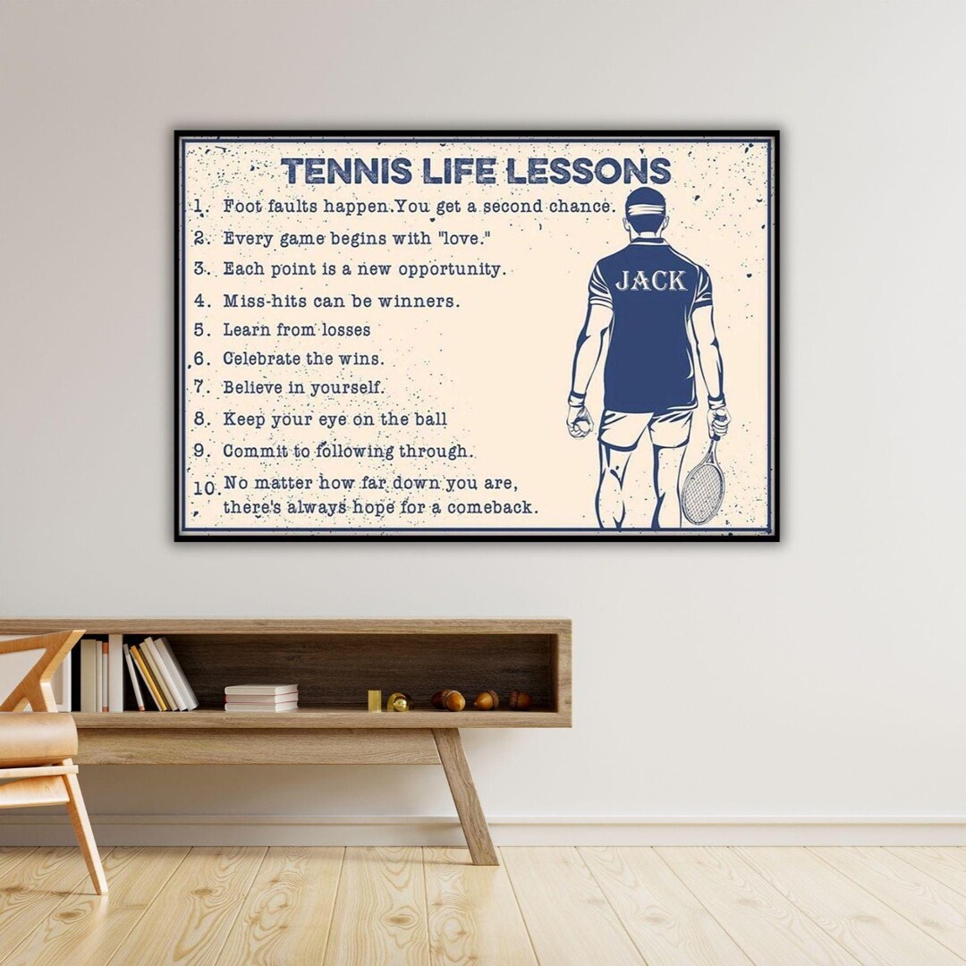 Tennis Life Lessons Poster Art Print Qty 1 Sports Bedroom Inspirational ...