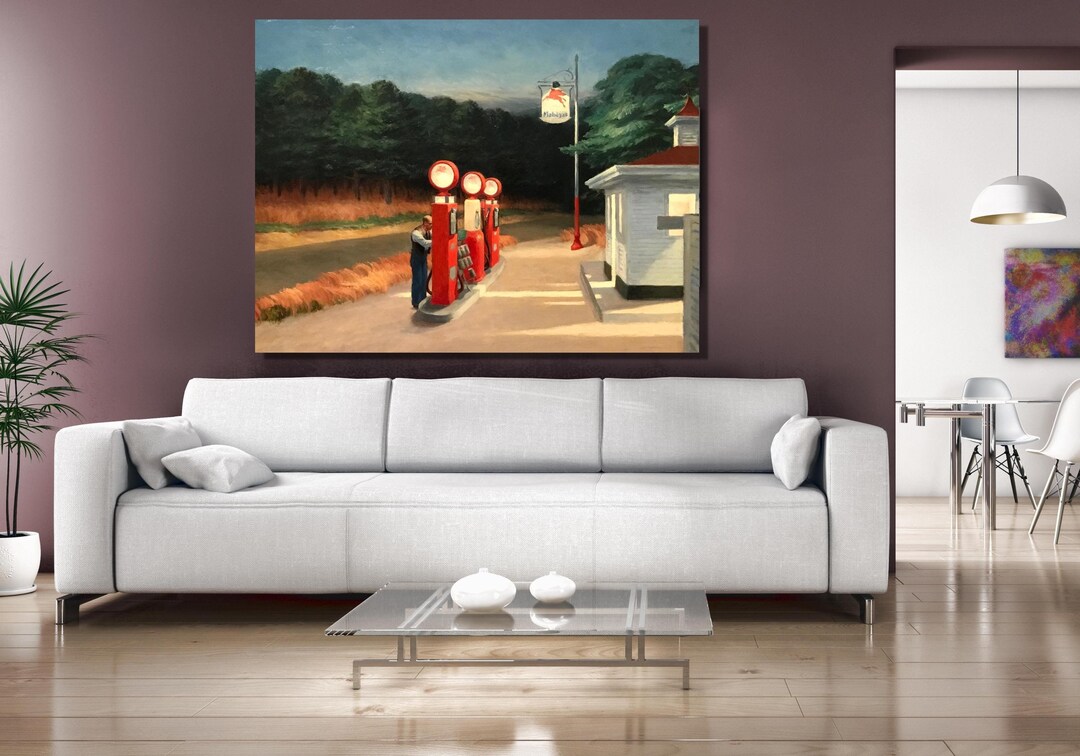 Gas Station by Edward Hopper Art, Edward Hopper Print, Canvas Wall Art ...