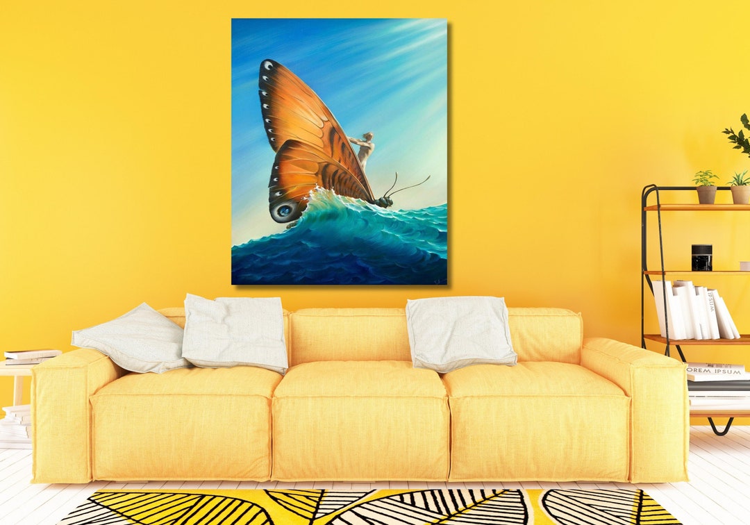 Vladimir Kush Wall Art Butterfly Canvas Print Poster, Reproduction ...