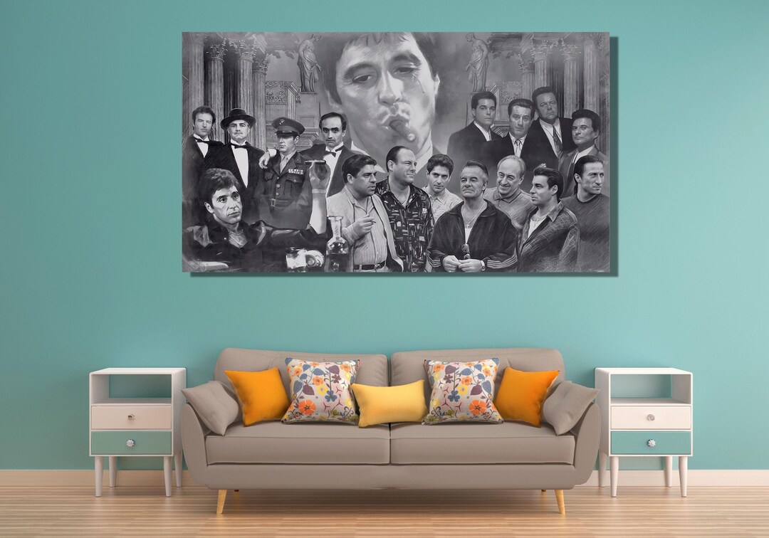Famous Gangsters Canvas Wall Art,gangsters Poster,canvas Wall Art ...