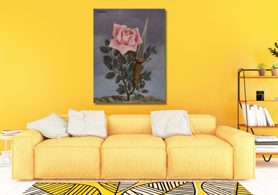 Rene Magritte Wall Art, Pink Rose Canvas, Rene Magritte, Rene Magritte ...
