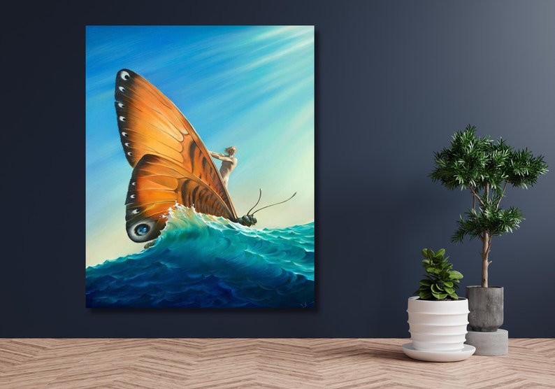 Vladimir Kush Wall Art Butterfly Canvas Print Poster, Reproduction ...